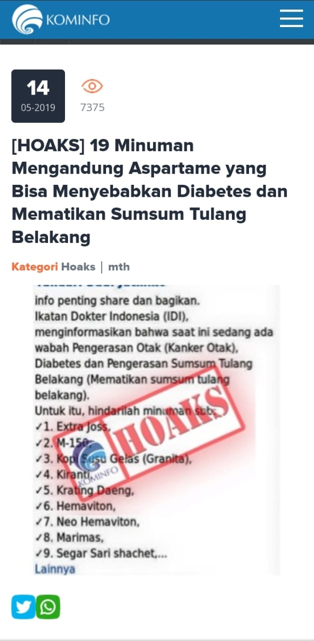 Hoax Lama Minuman Berbahaya Muncul Kembali Meresahkan Masyarakat - UpRadio